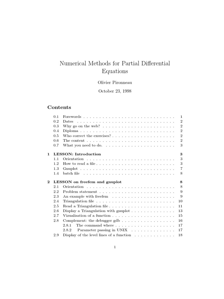 Numerical Methods for PDEs Guide | PDF | Computer Programming ...