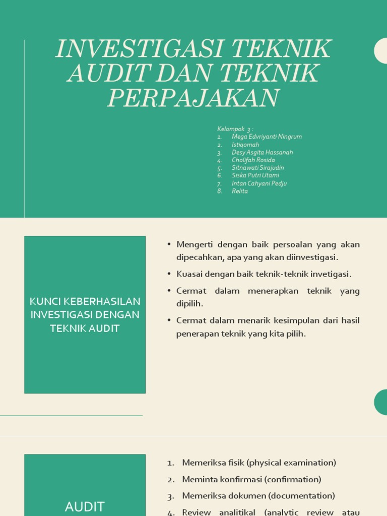 Investigasi Teknik Audit Dan Teknik Perpajakan | PDF