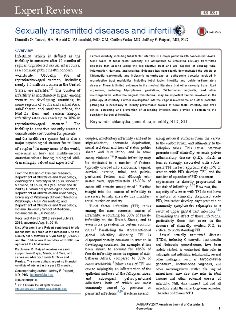 Infertility and STDs: A Global Concern | PDF | Infertility | Mycoplasma