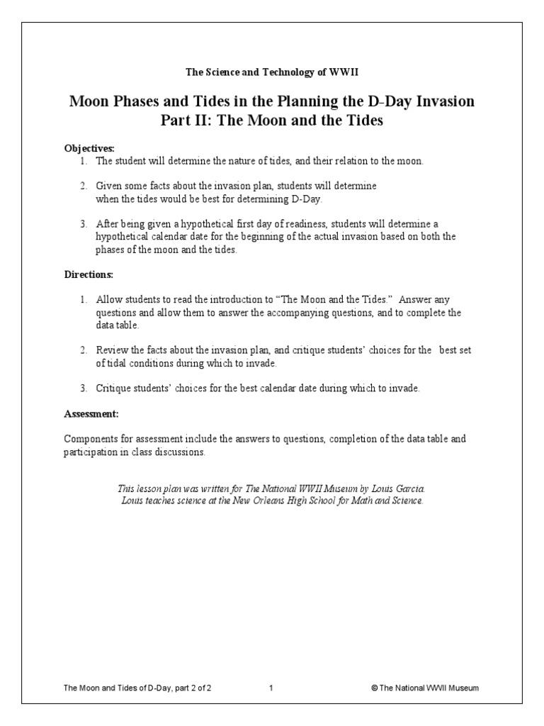 Lesson 2 | PDF | Tide | Moon