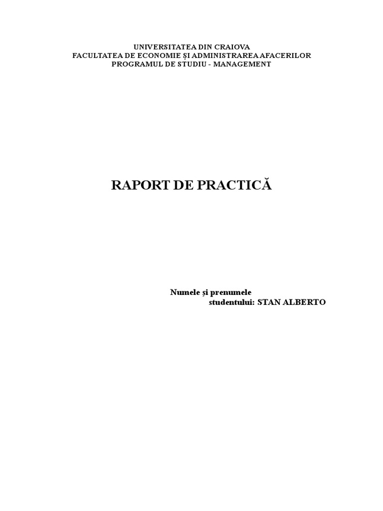 Raport de Practica | PDF