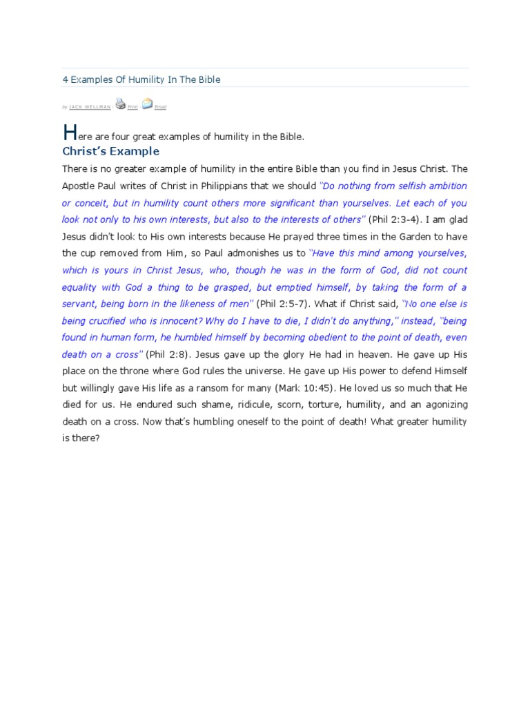 4 Examples of Humility in The Bible | PDF | Paul The Apostle | Humility
