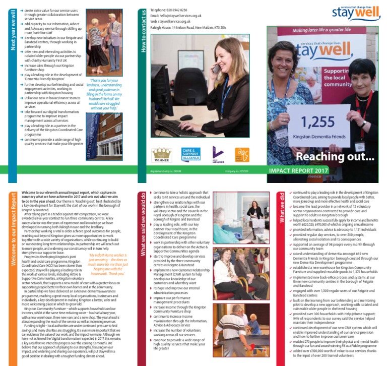 Staywell Impact Report 2017 | PDF | Customer Relationship Management ...