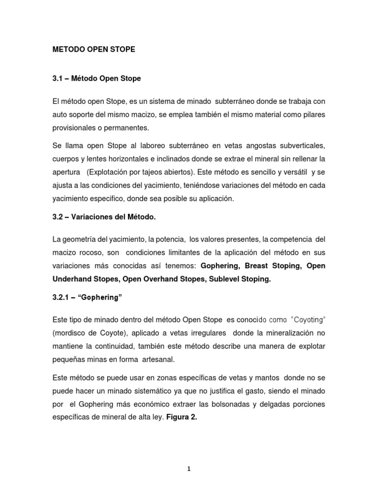 Metodo Open Stope | PDF | Economic Geology | Mining