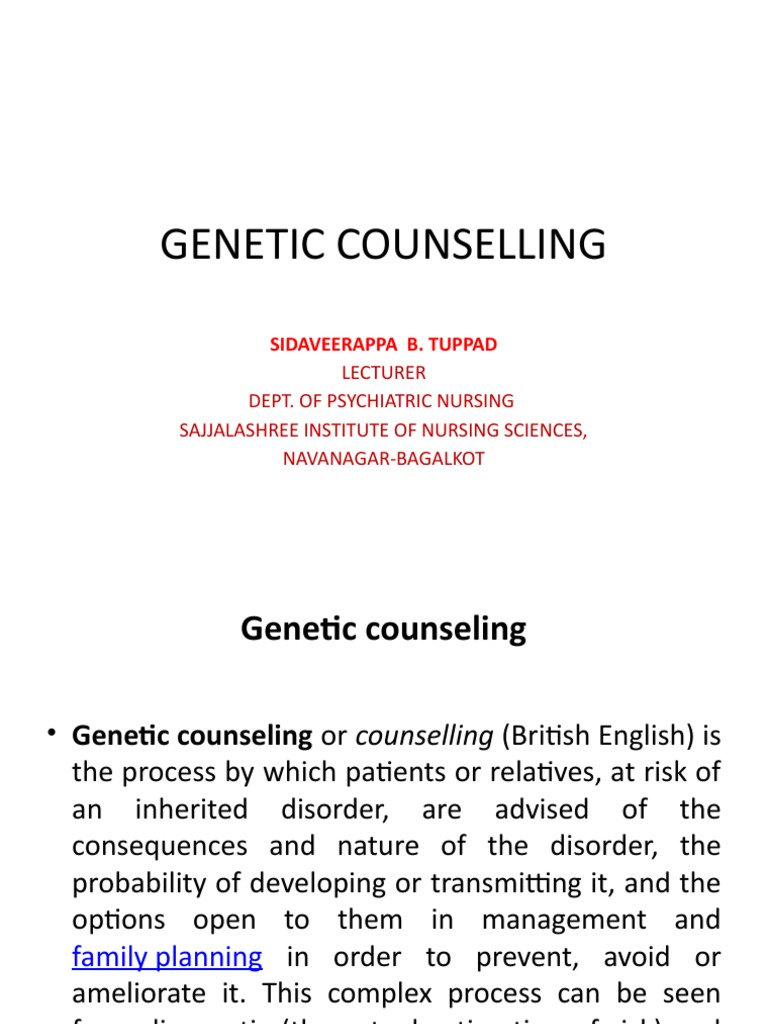 Genetic Counselling | PDF | Medical Specialties | Health Sciences