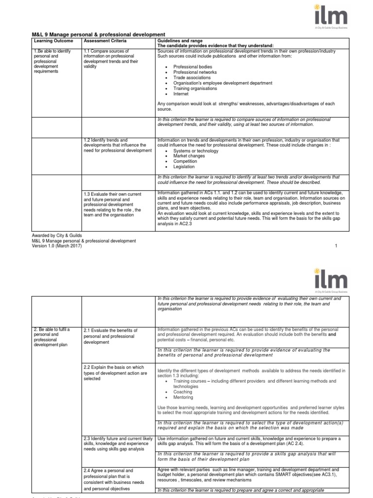 Manage-personal-and-professional-development-ILM-Assessment-Guidance ...