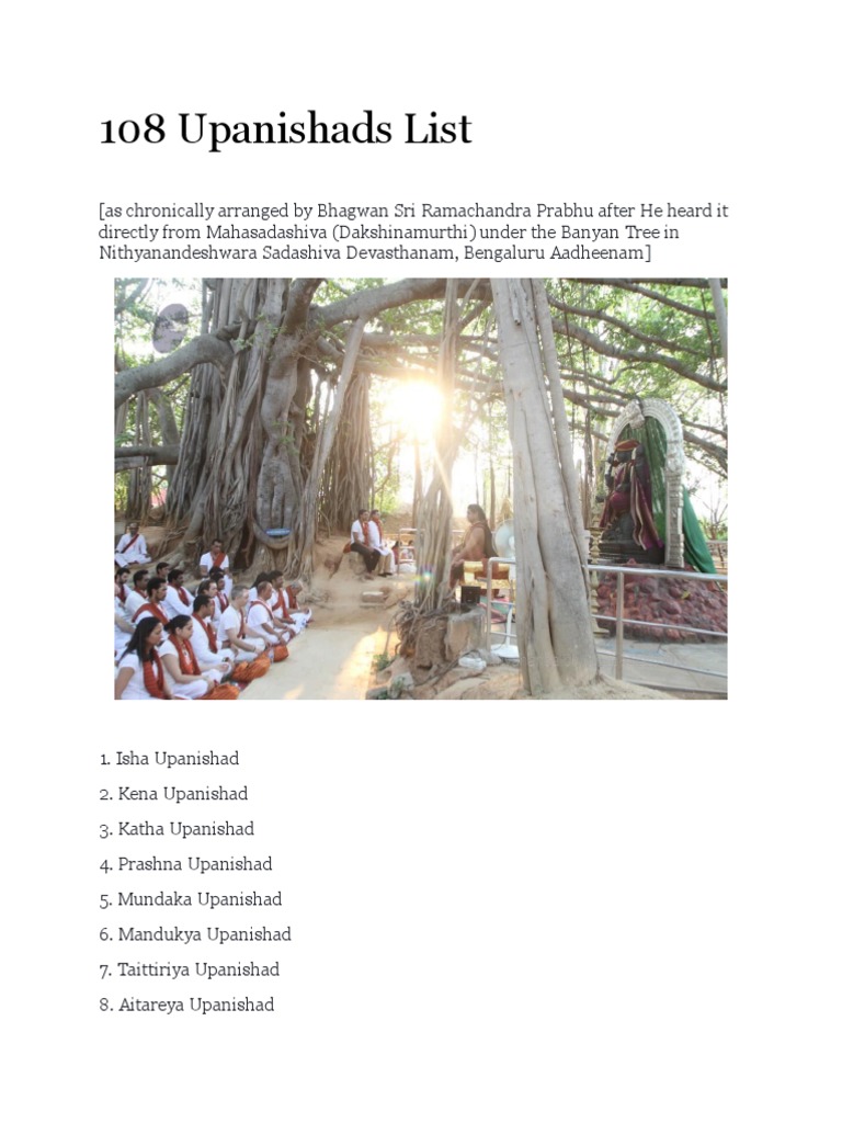 108 Upanishads List | PDF