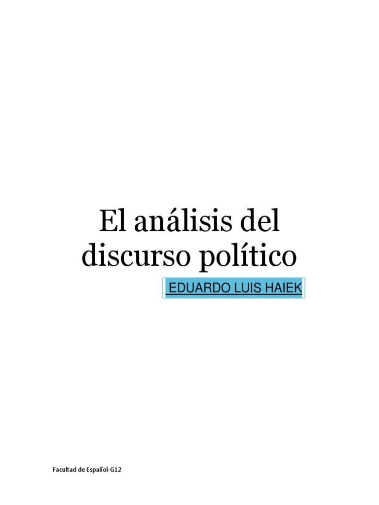 El Análisis Del Discurso Político | PDF | Comunicación política | Retórica