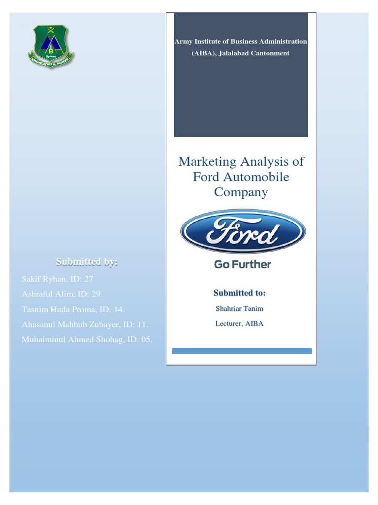 Ford Marketing Analysis Report | PDF | Ford Motor Company | Marketing