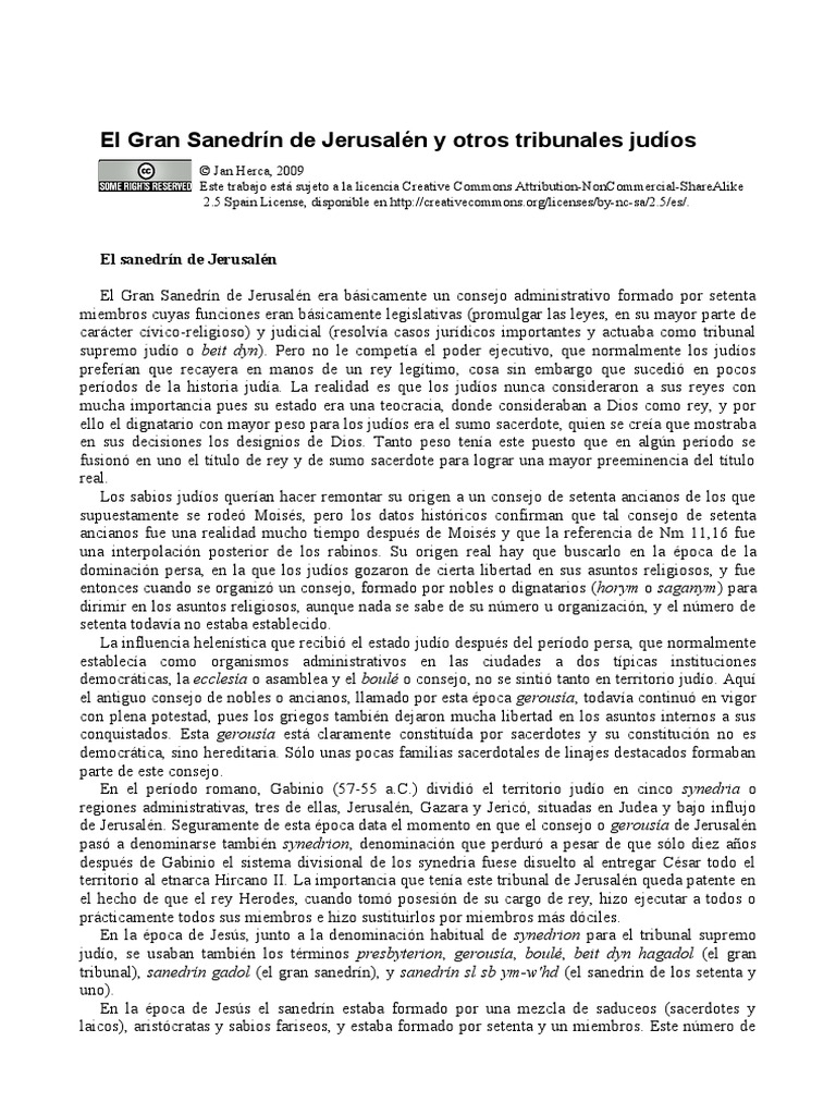 El Sanedrin | PDF | Jesús | Judios