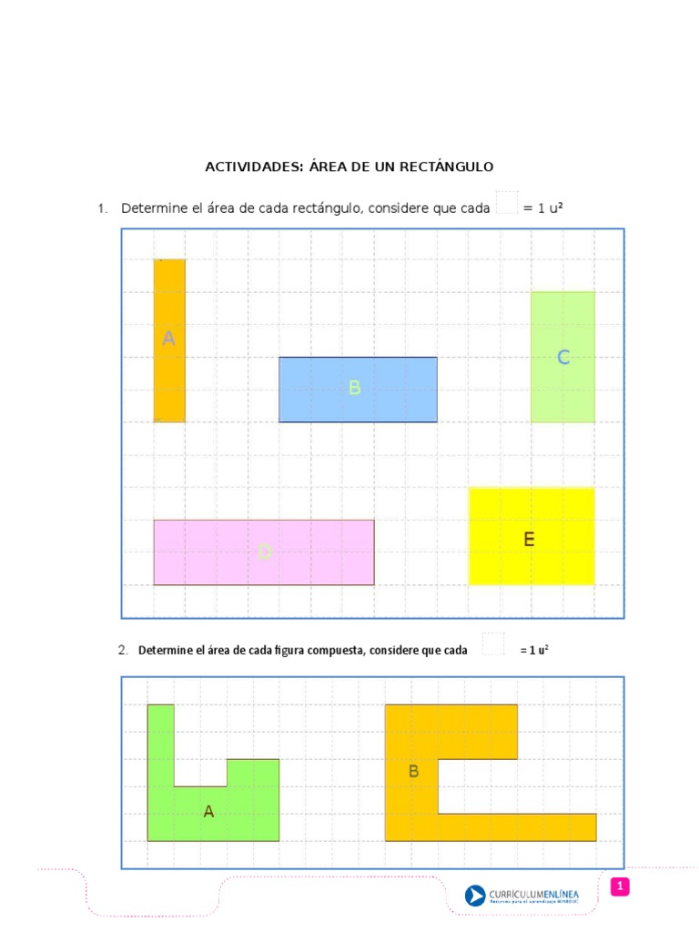 Cálculo de Áreas de Rectángulos | PDF