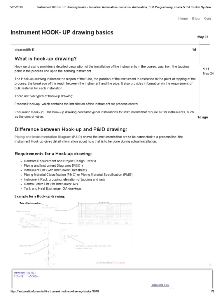 Instrument Hook-Up Drawing Basics | PDF | Scada | Programmable Logic ...