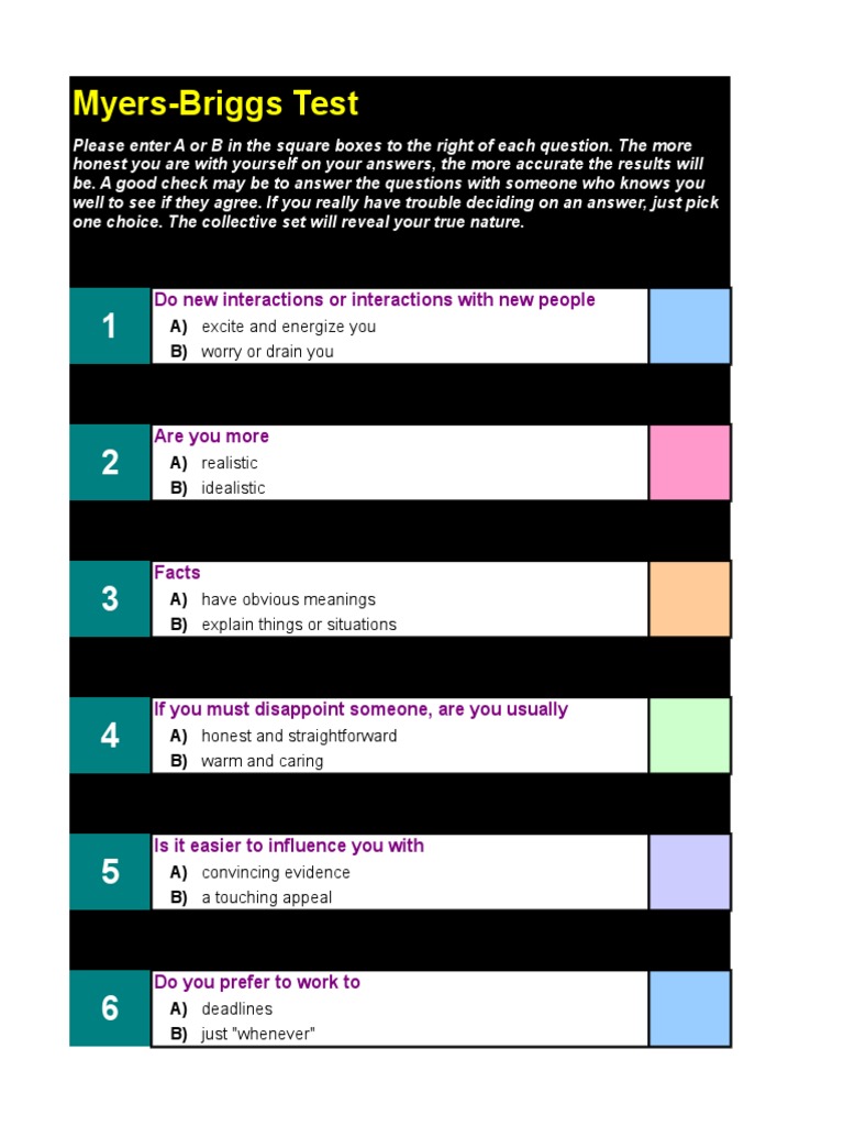 Myers Briggs Test | PDF | Psychology | Psychological Concepts