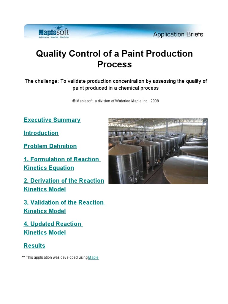 Quality Control of A Paint Production Process | PDF | Array Data ...