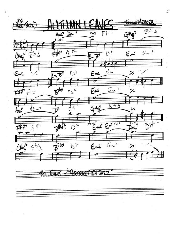 Autumn Leaves Bass Clef | PDF