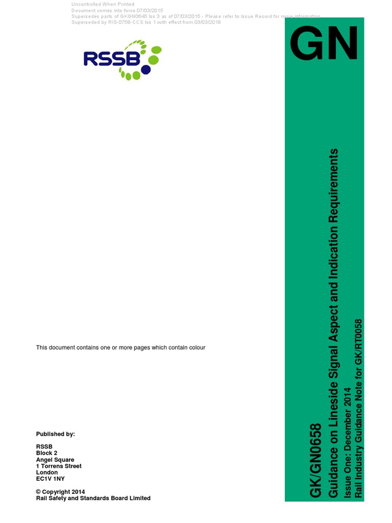 Guidance On Lineside Signal Aspect and Indication Requirements | PDF ...