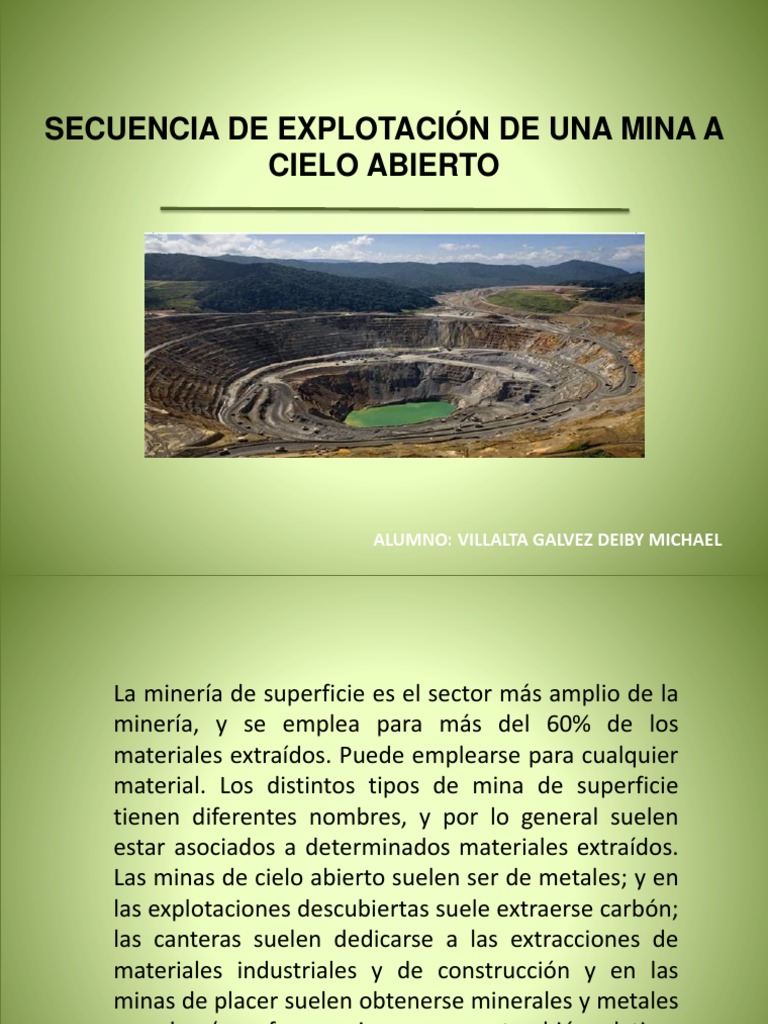 Secuencia de Explotación en Minería a Cielo Abierto | PDF | Minería de ...