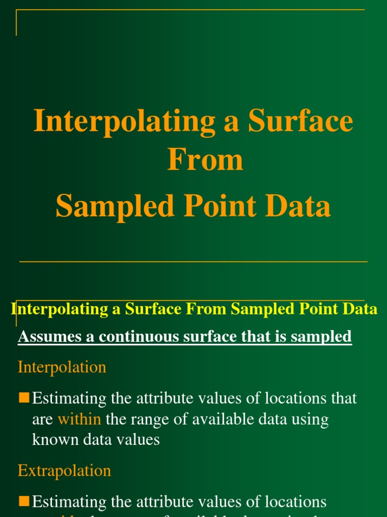 Interpolating A Surface From Sampled Point Data | PDF | Interpolation ...
