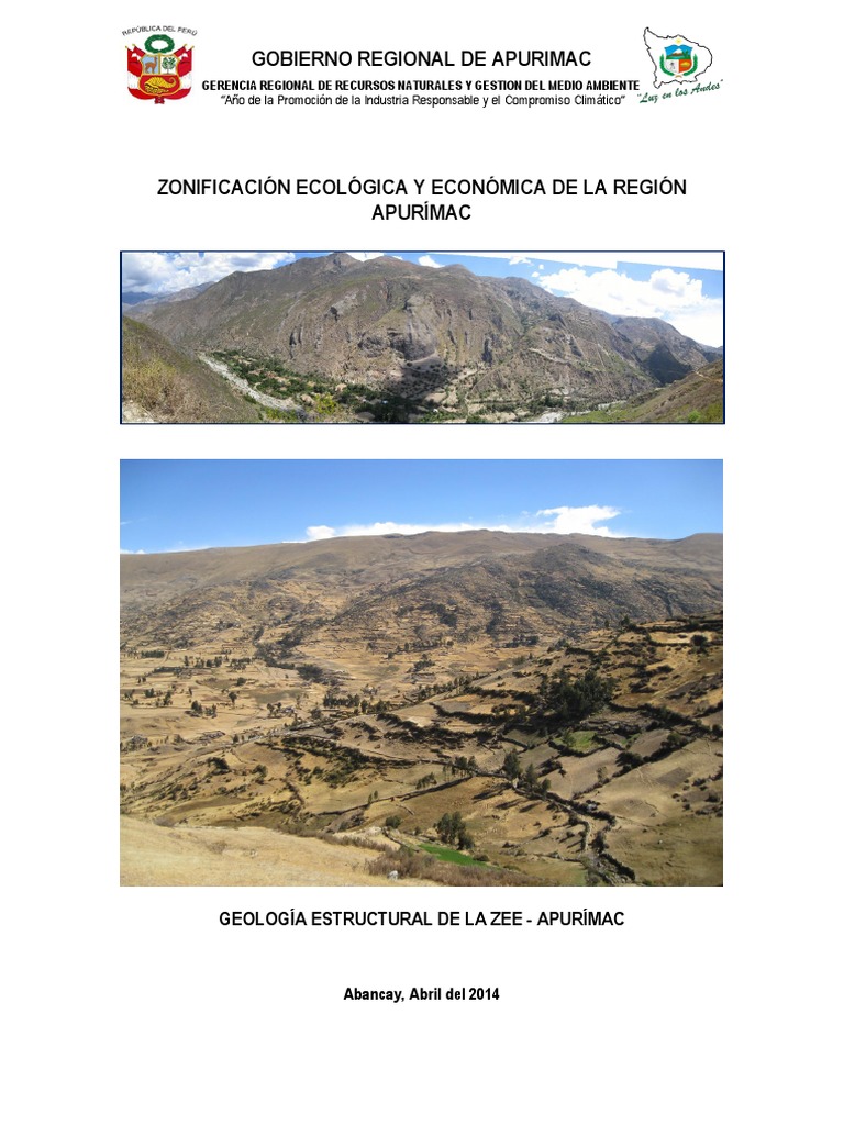 Estudio Geologia Estructutal de La Region Apurimac ZEE | PDF | Falla (geología) | Geología