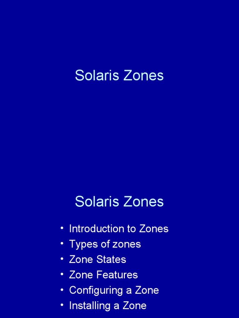 Solaris Zones | PDF
