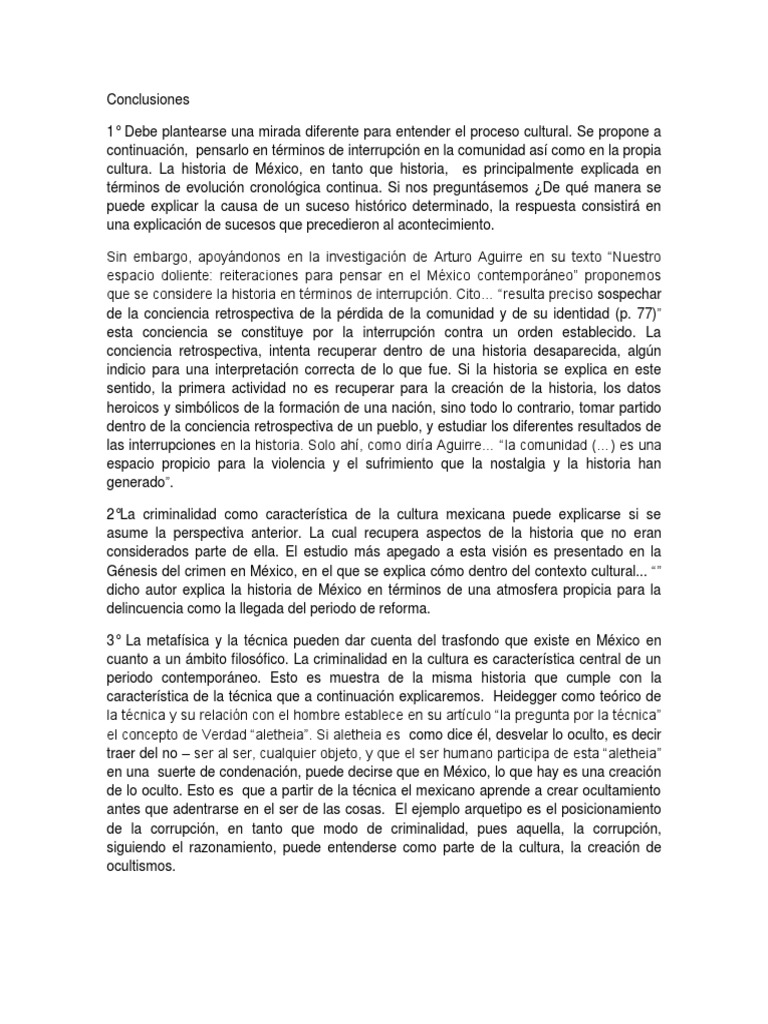 Conclusión de Filosofía Mexicana | PDF | México | Metafísica