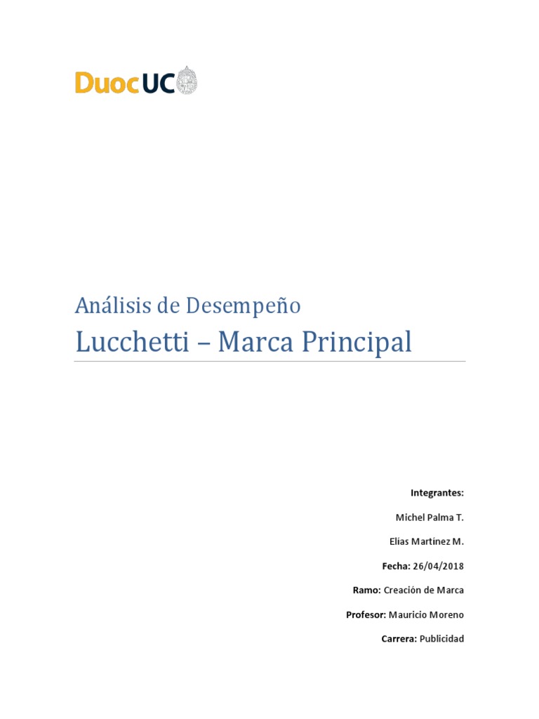 Lucchetti: Análisis de Marca y Desempeño | PDF | Brand | Chile