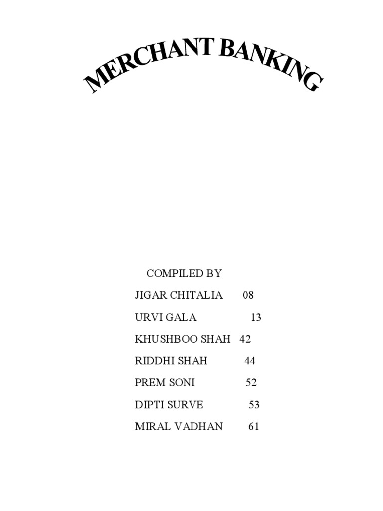 Merchant Banking | PDF | Banks | Financial Economics