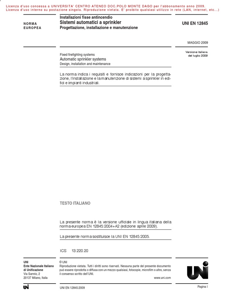 Uni en 12845 2009 PDF | PDF
