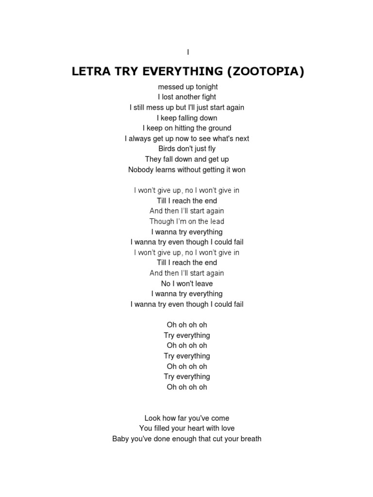 Cancion Zootopia | PDF