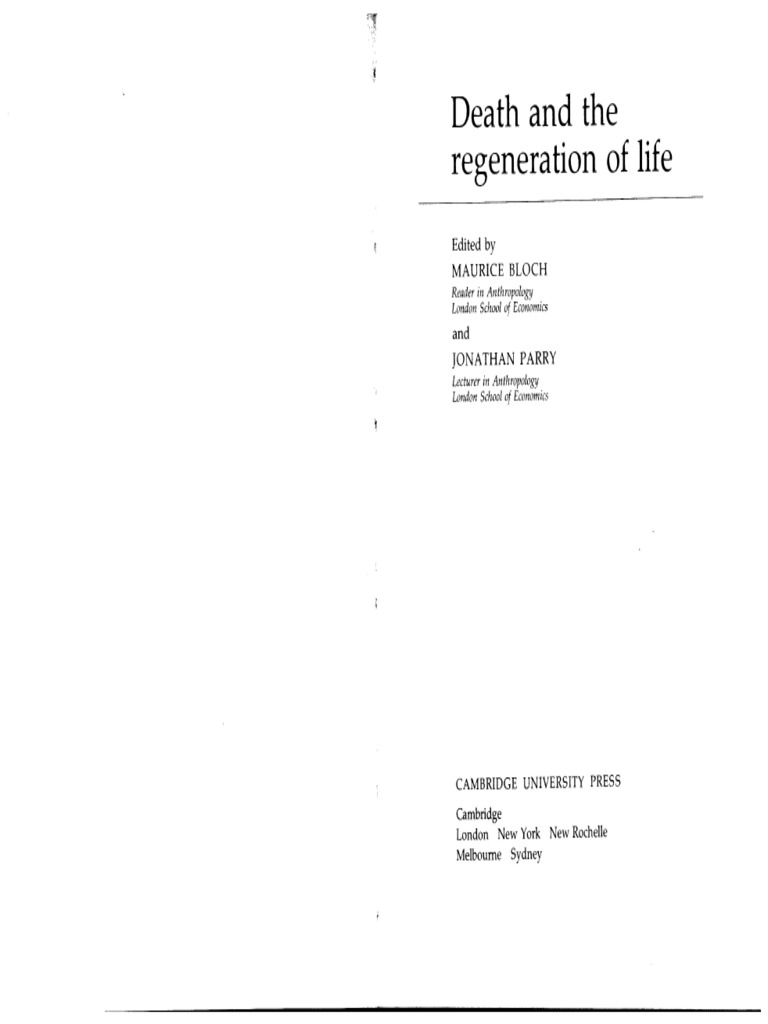 Maurice Bloch, Jonathan Parry - Death & The Regeneration of Life (1982 ...