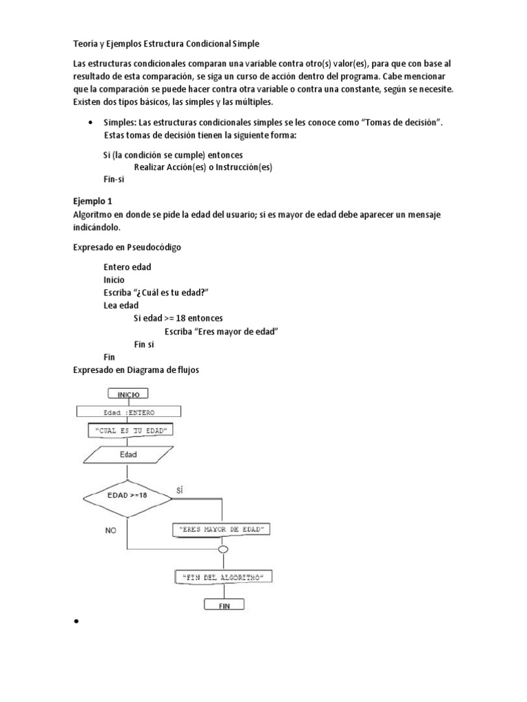 Estructuras Condicionales Simples | PDF | Conceptos matemáticos ...
