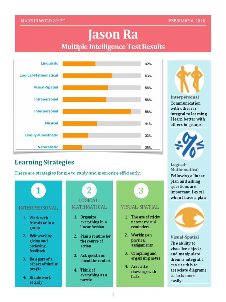 Career Ed Multiple Intelligence | PDF | Change | Psychology