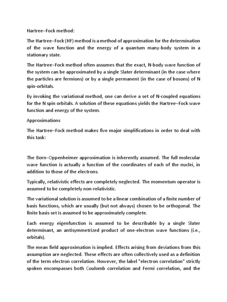 Quantum | Download Free PDF | Density Functional Theory | Hartree–Fock Method