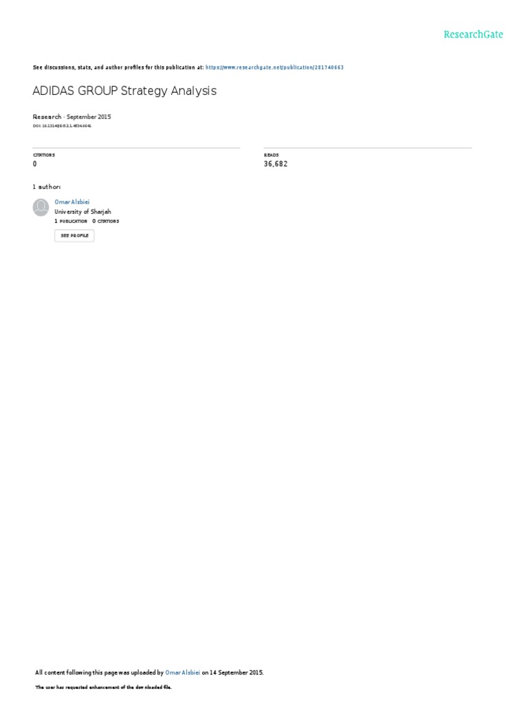 Adidas Group Strategy Analysis | PDF | Adidas | Strategic Management