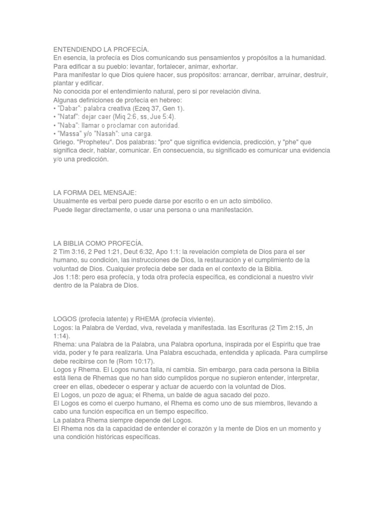 Entendiendo la Profecía Divina | PDF | Profecía | Cristo (título)