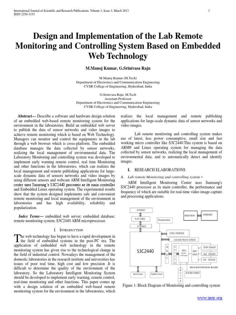 Design and Implementation of The Lab Remote Monitoring and Controlling System Based On Embedded ...