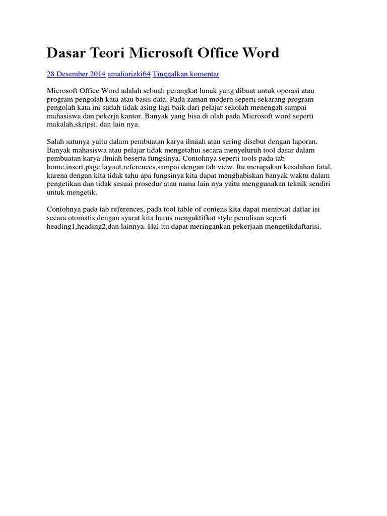 Panduan Dasar Microsoft Word | PDF