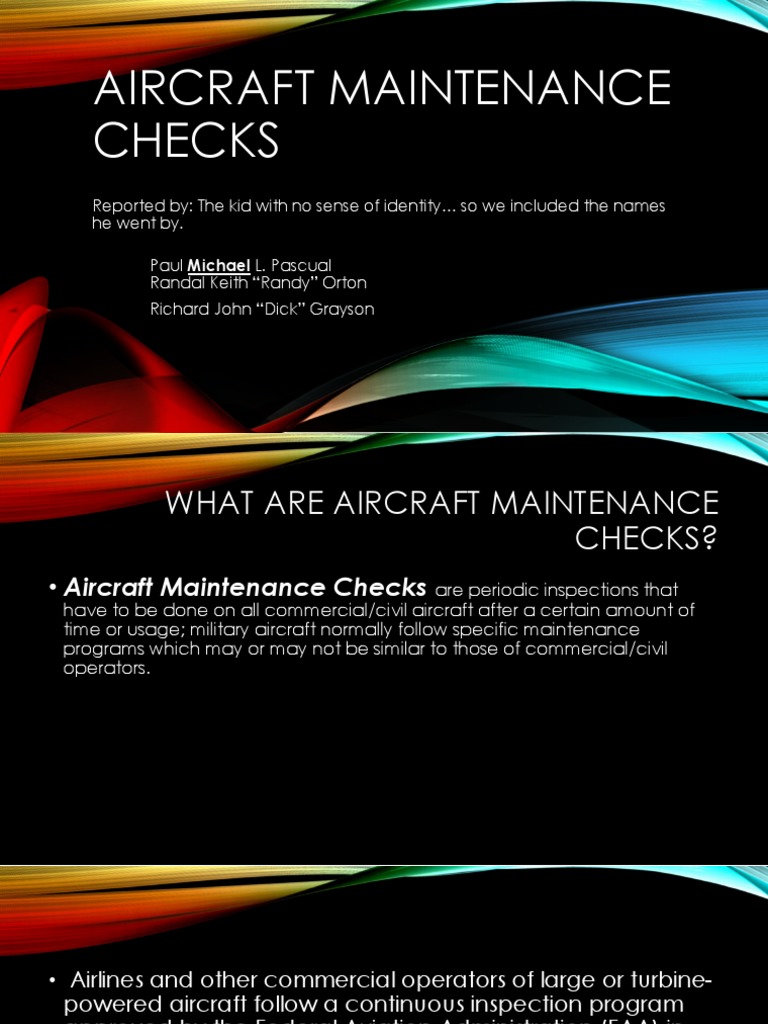 Aircraft Maintenance Check Guide | PDF | Aviation | Aeronautics