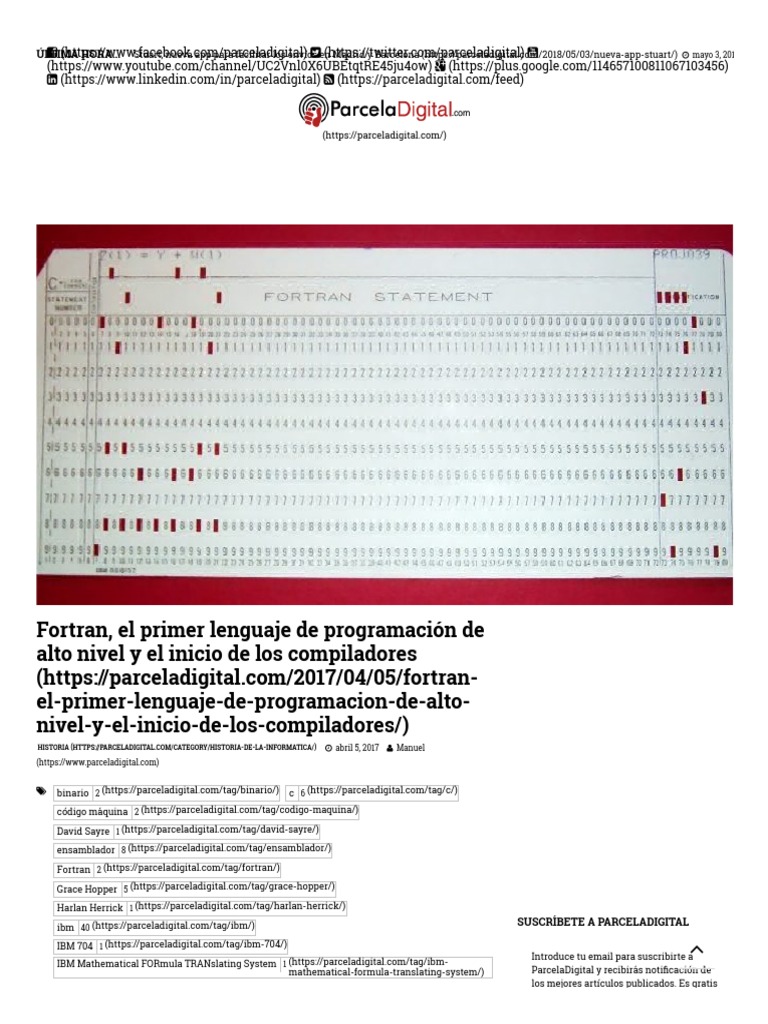 Fortran, El Primer Lenguaje de Programación de Alto Nivel | PDF ...