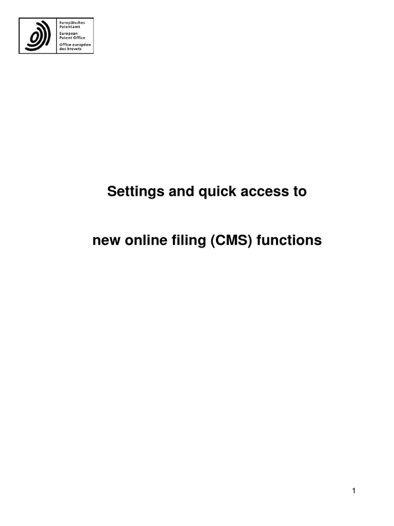 New Online Filing CMS Settings Quick Access en PDF | PDF | Portable ...