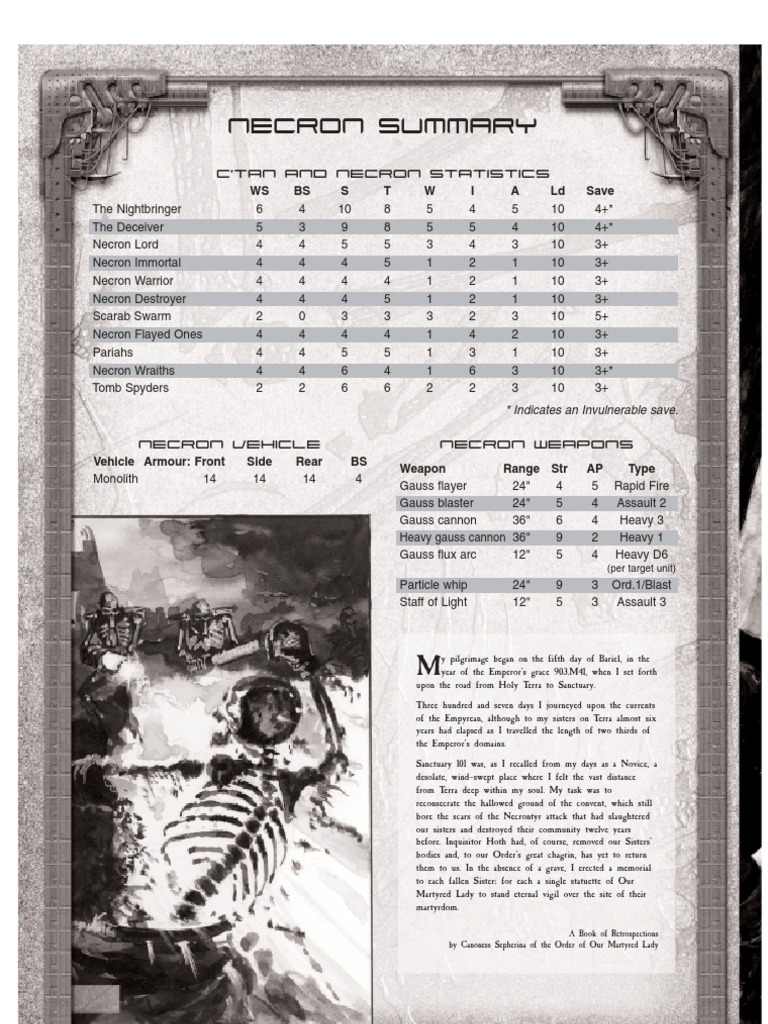 m1180132 Necrons Reference Sheet NoPW | PDF | Fictional Military ...