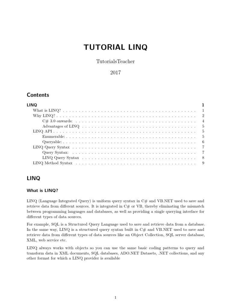 Linq | PDF | Language Integrated Query | C Sharp (Programming Language)