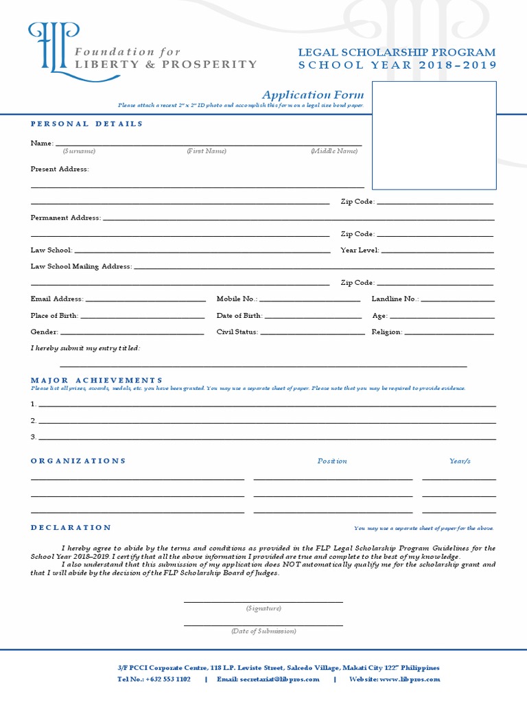 FLP Sy2018 2019 Scholarship Program Form and Guidelines | PDF | Government Information | Government