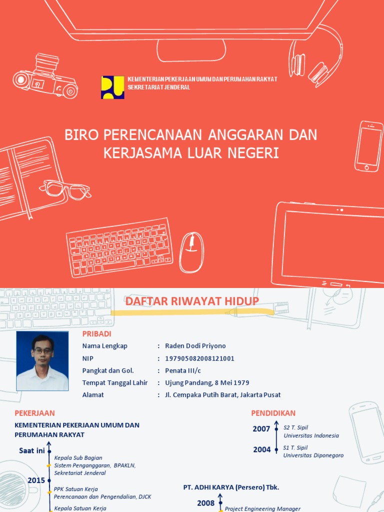 Profil Raden Dodi Priyono di Kementerian PUPR | PDF