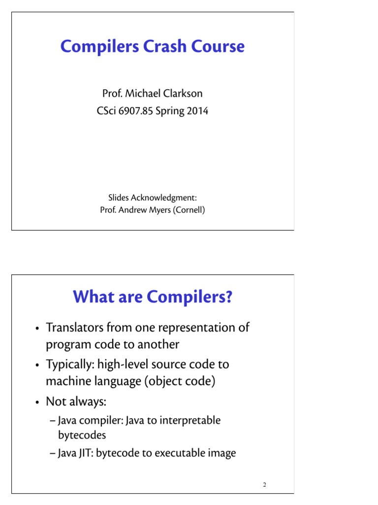 Compilers Crash Course | PDF | Compiler | Computer Programming