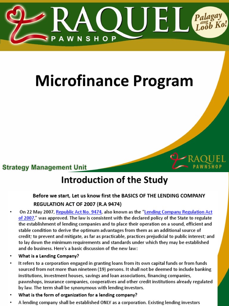 Micro Finance | PDF | Microfinance | Loans