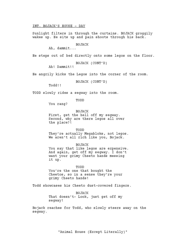 Bojack Horseman - Animal House (Except Literally) | PDF | United States ...