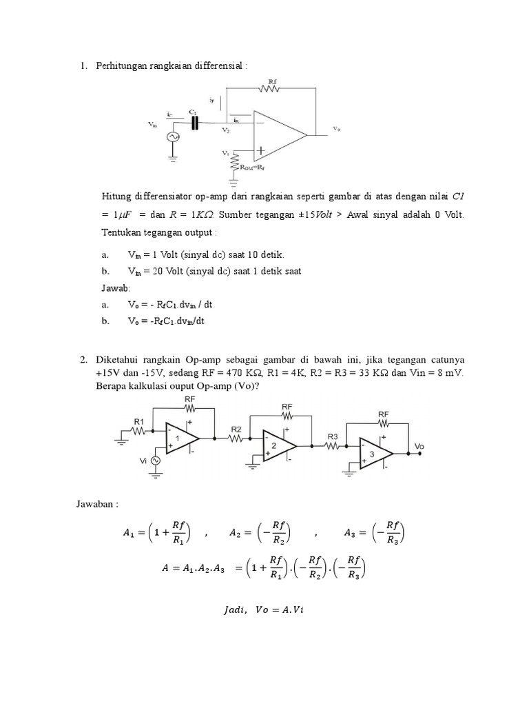 Contoh Soal Rangkaian Op-Amp | PDF