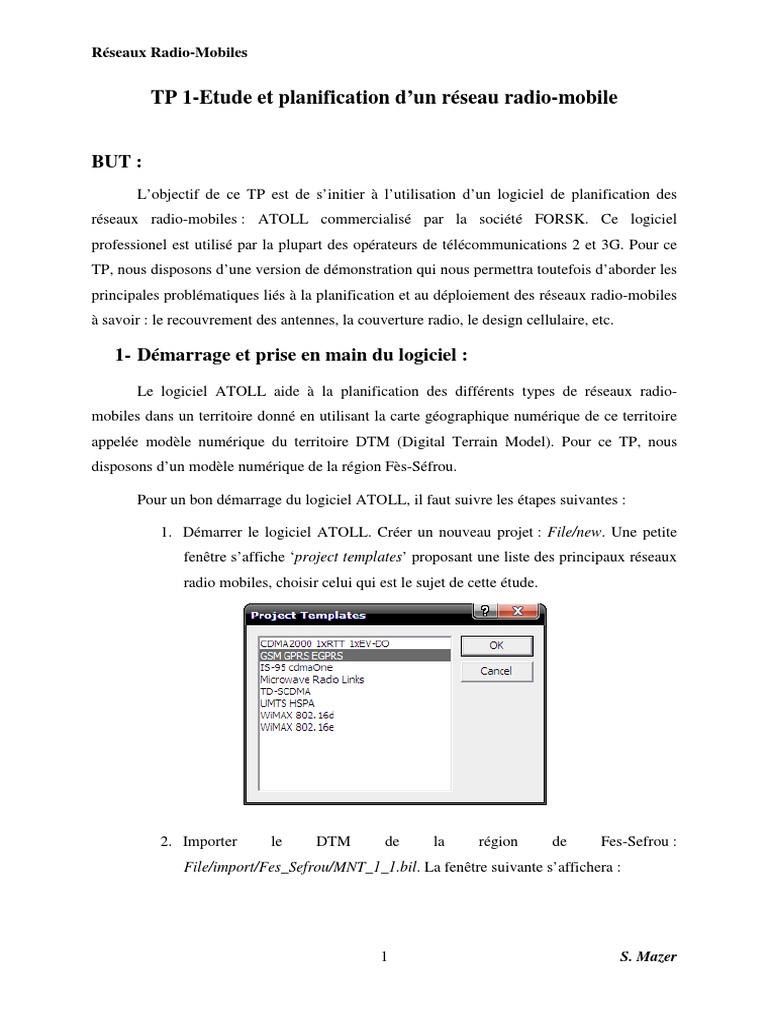 TP Atoll PDF | PDF | GSM | Logiciel
