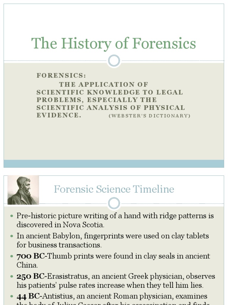 The History of Forensics | PDF | Forensic Science | Fingerprint